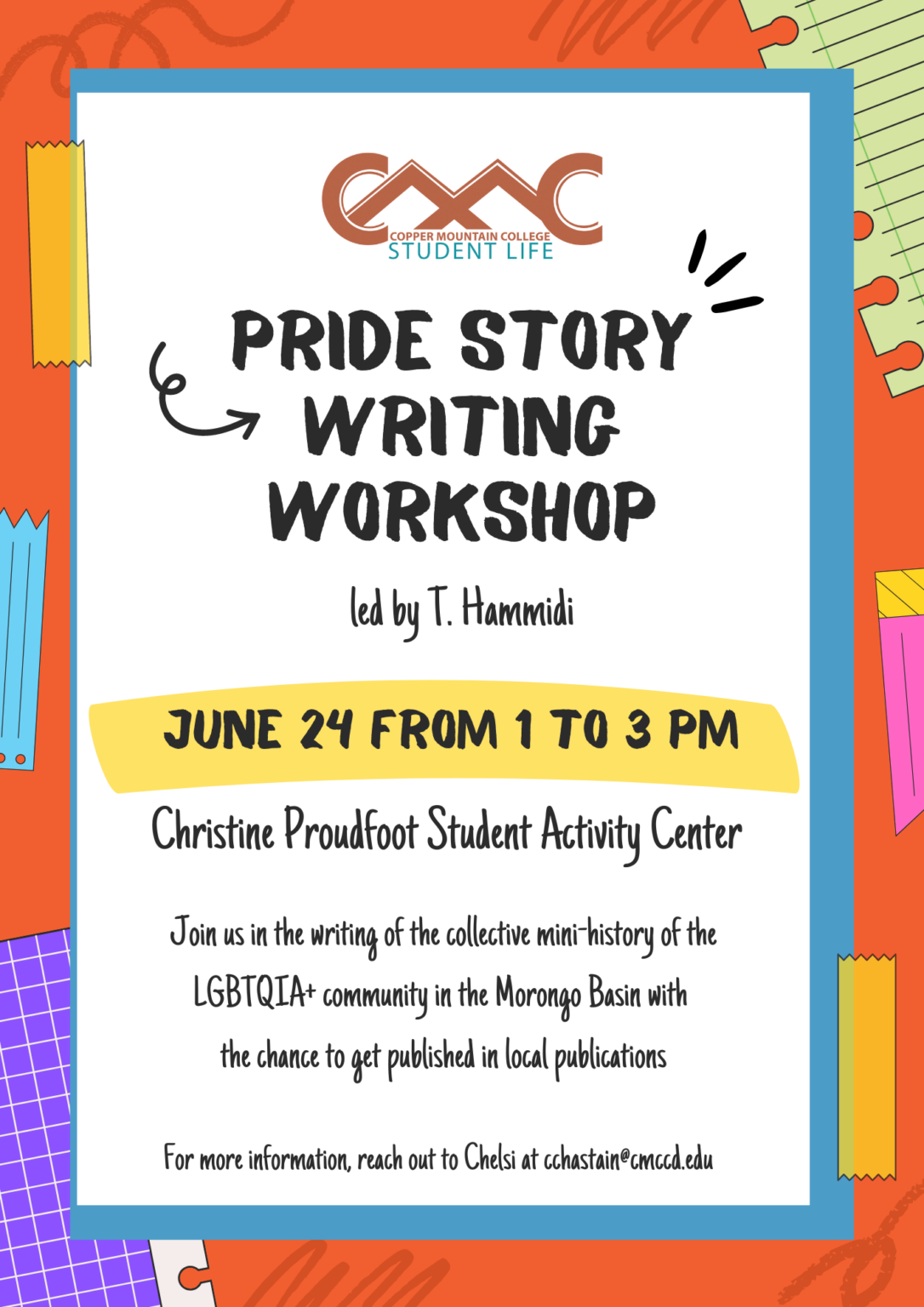 Pride Story Writing Workshop - Copper Mountain College