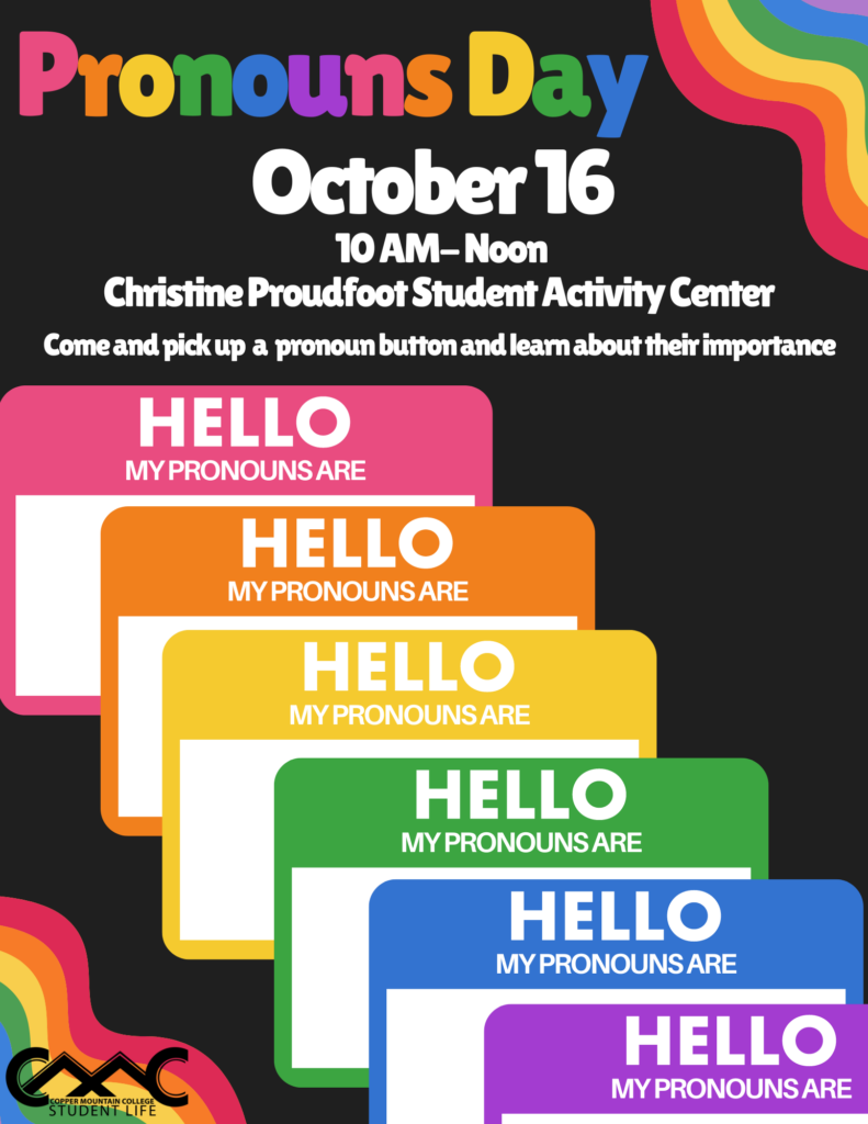 Pronouns Day - Copper Mountain College